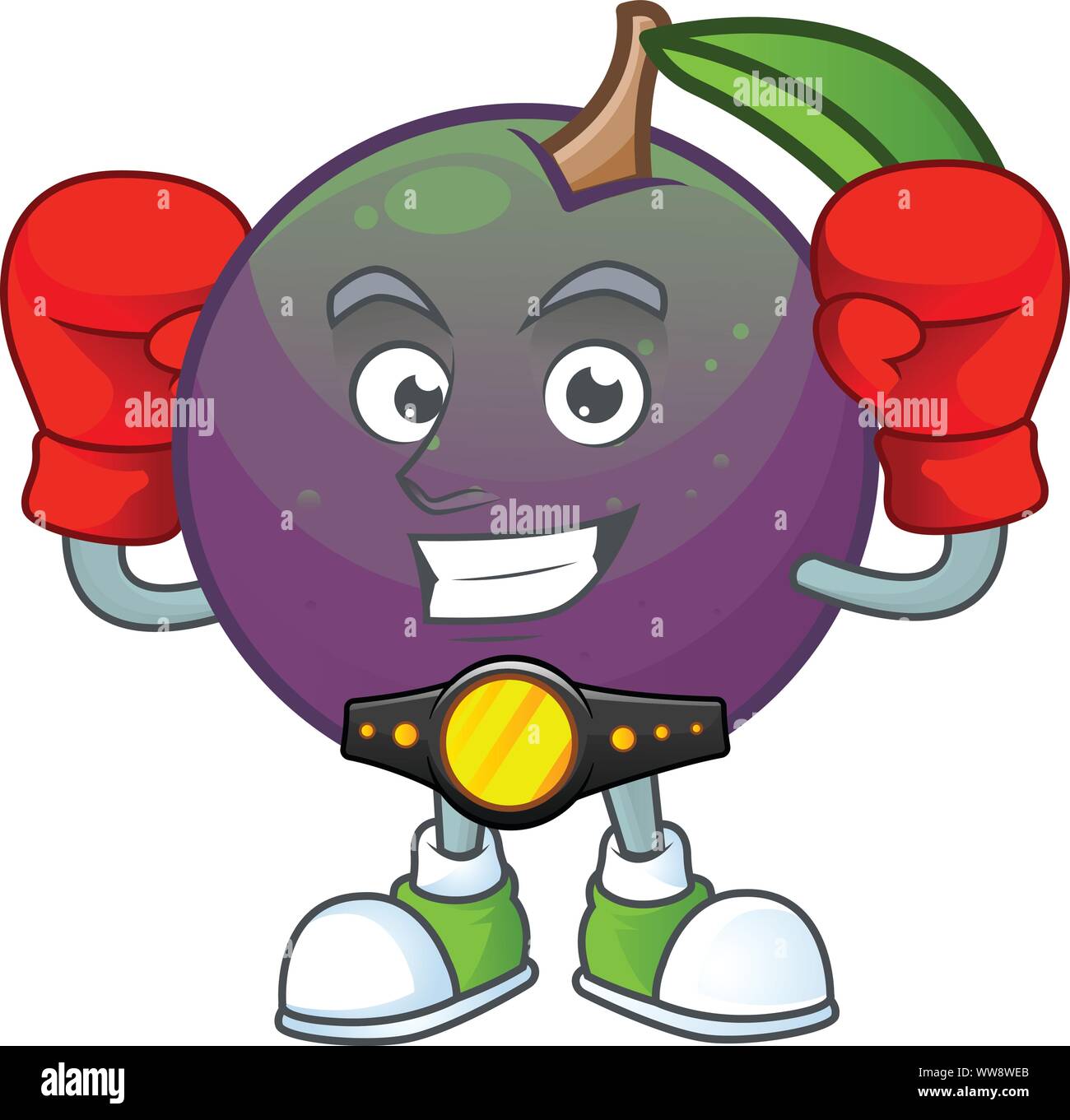 Boxing star apple cartoon character with mascot Stock Vector Image ...