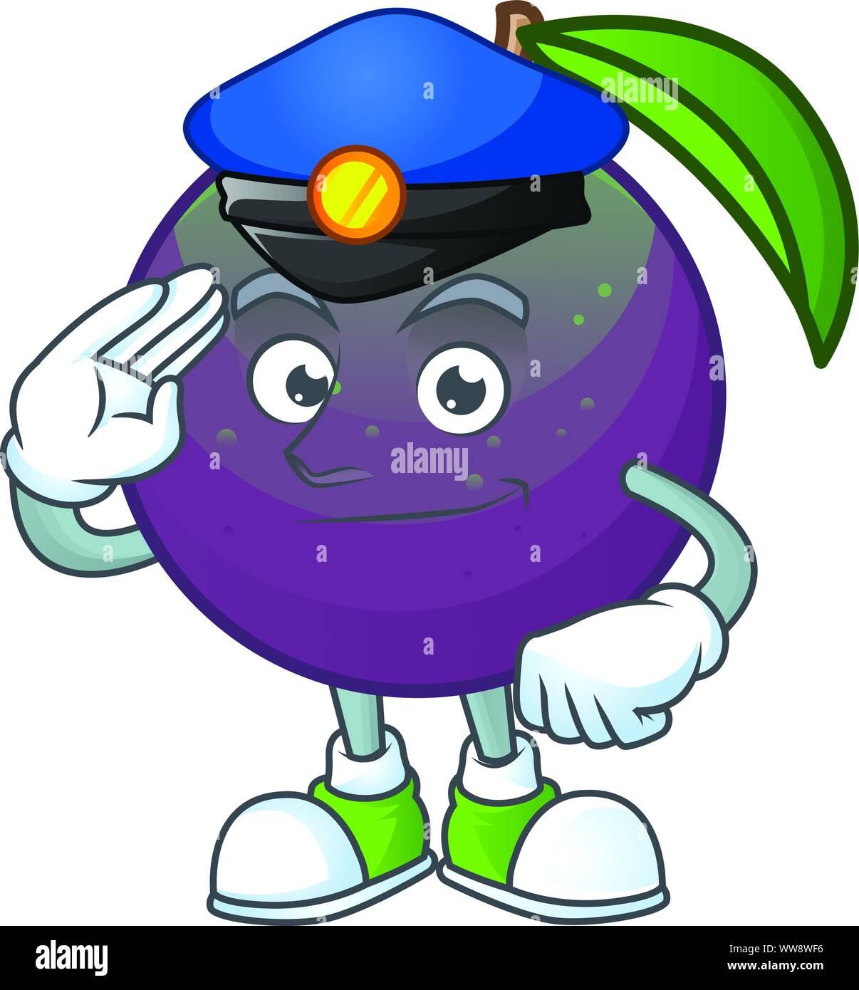 Police star apple cartoon character with mascot Stock Vector Image ...
