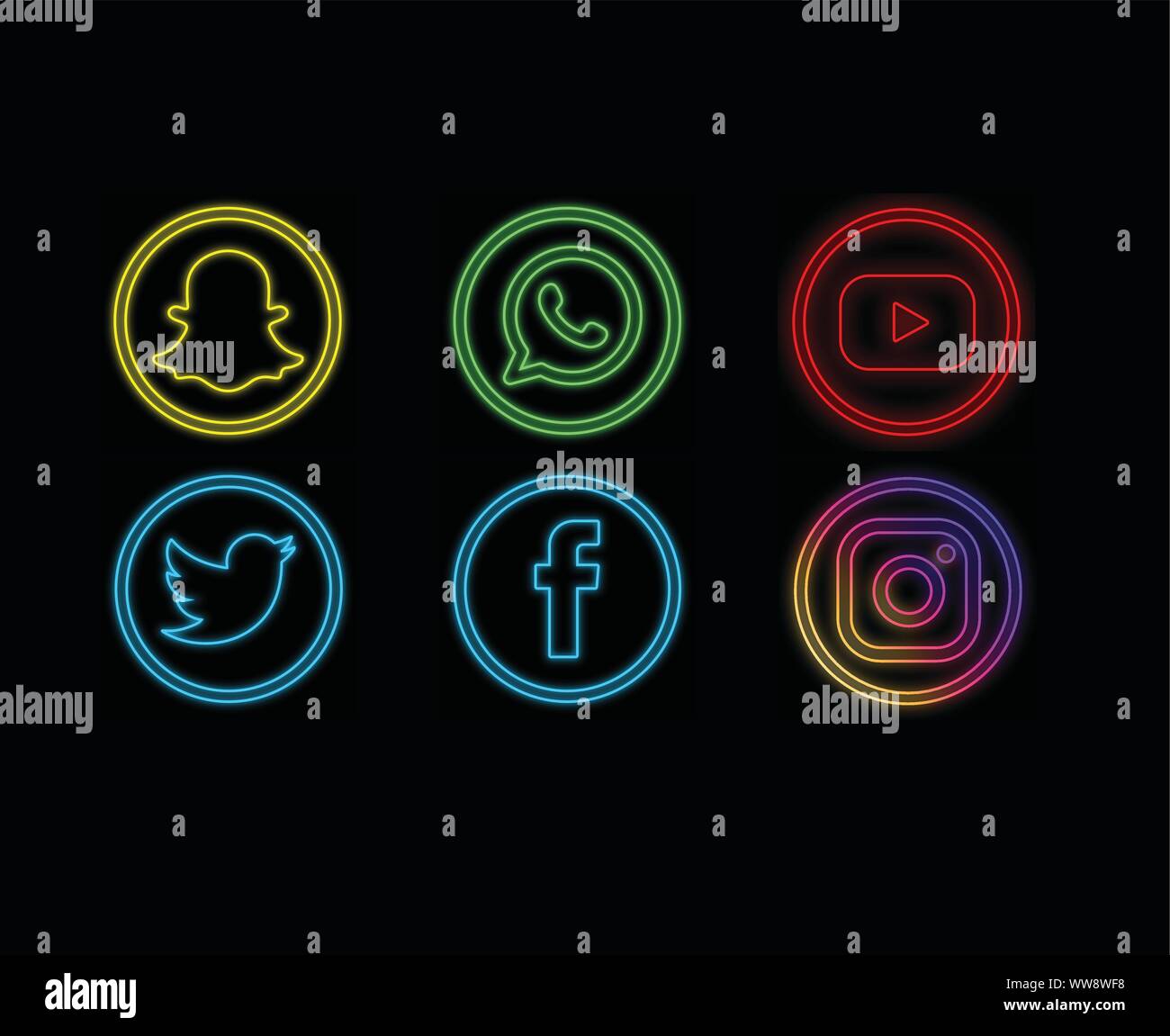 Social media neon Stock Vector Image & Art - Alamy
