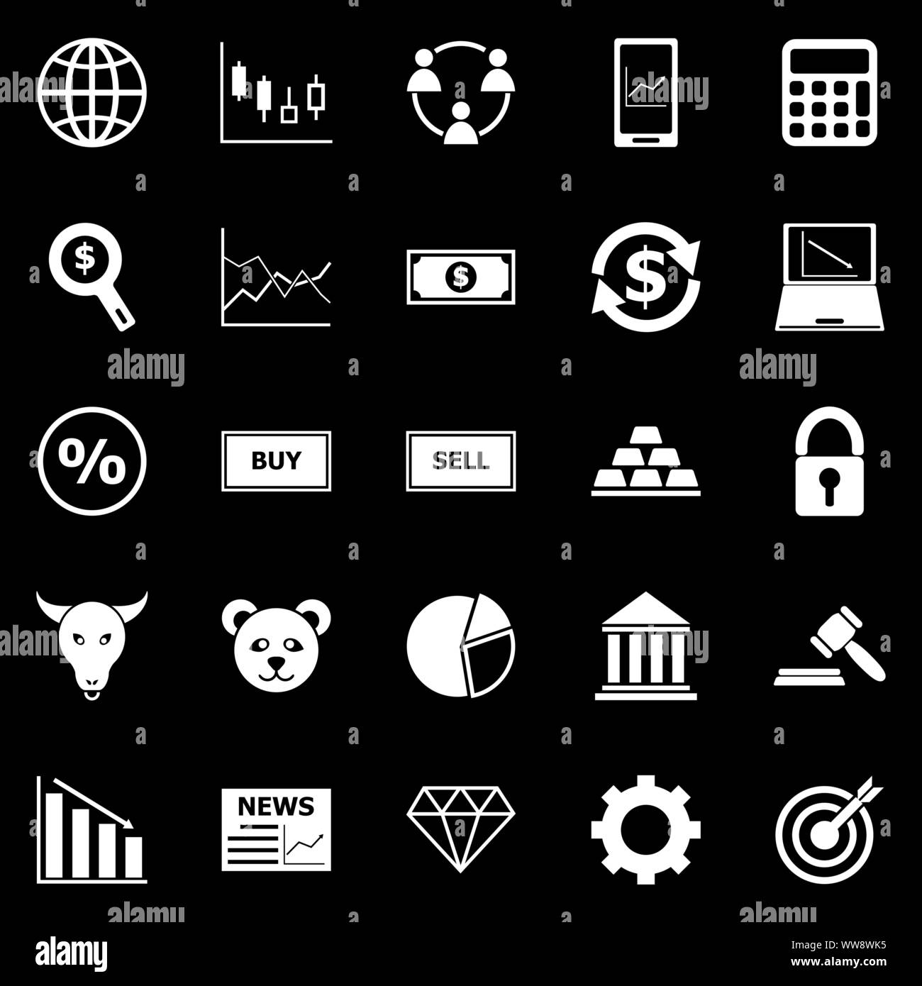 Forex icons on black background, stock vector Stock Vector Image & Art ...
