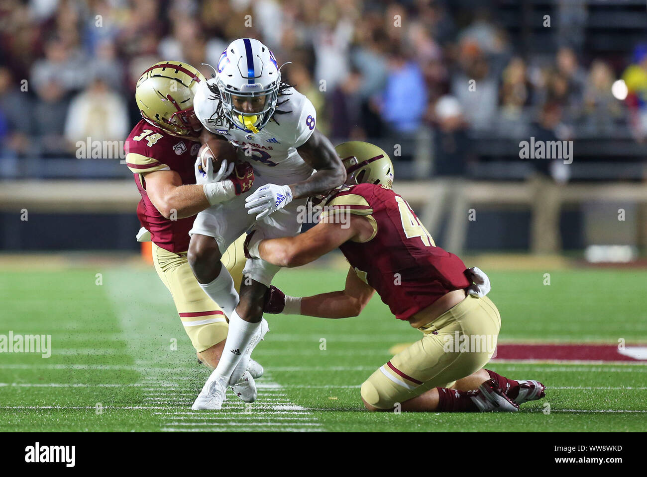 Alumni Stadium. 13th Sep, 2019. MA, USA; Kansas Jayhawks wide receiver ...
