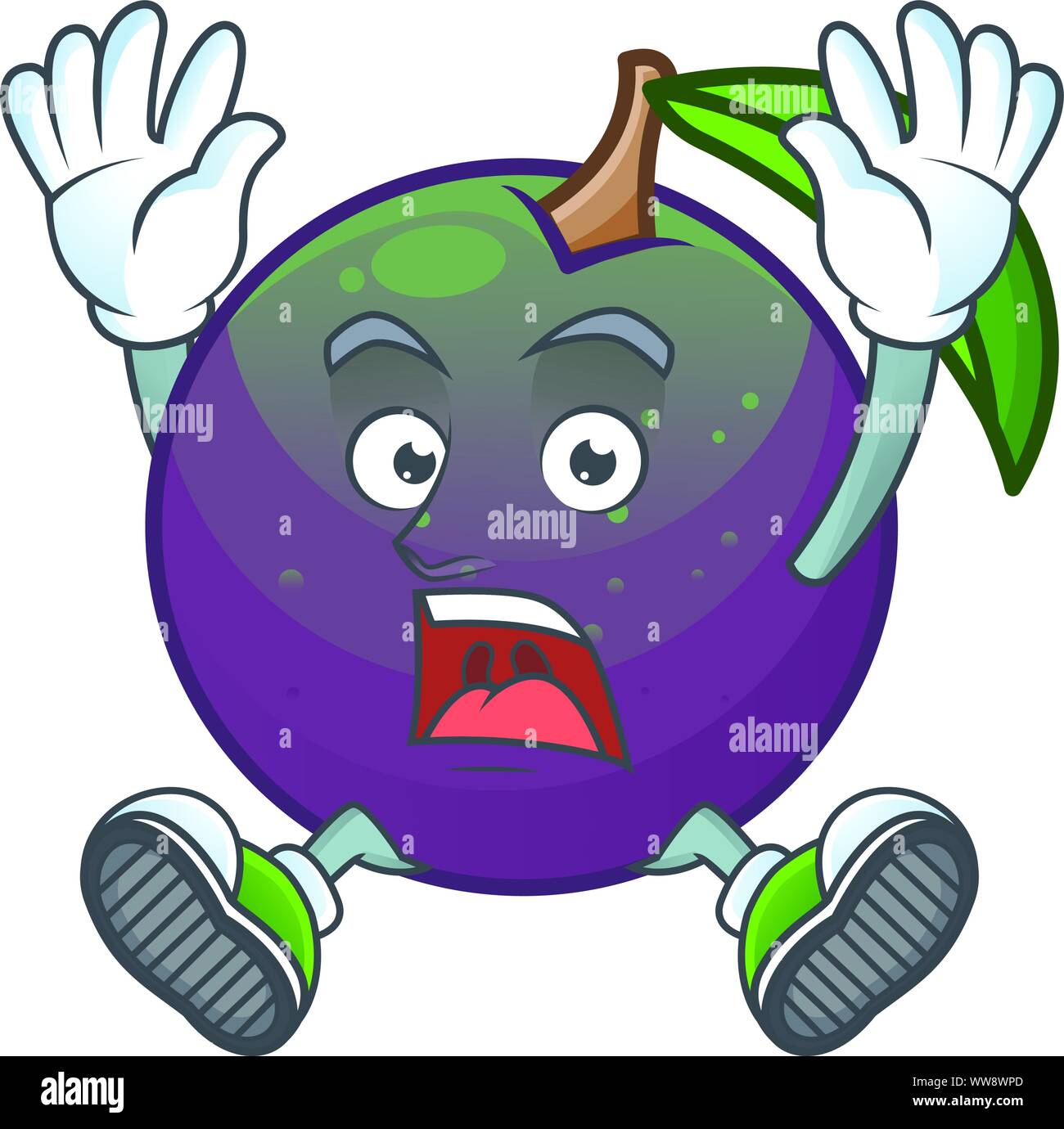 Successful ripe star apple character on white background Stock Vector ...