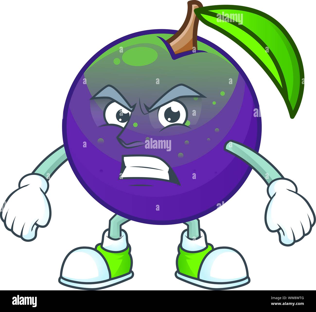 Scream ripe star apple character on white background Stock Vector Image ...