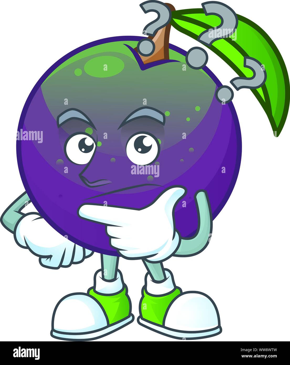 Thinking star apple fruit shape character mascot Stock Vector Image ...