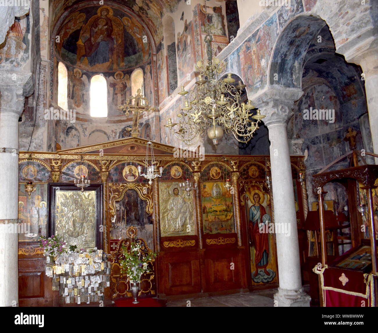 castle, mistras, medieval, town,Byzantine, church, interior, Agios ...