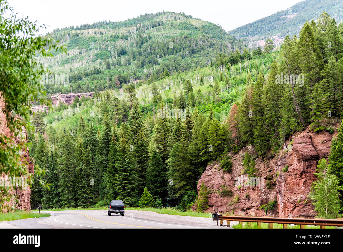 Redstone, USA - July 1, 2019: Highway 133 in Colorado during summer ...