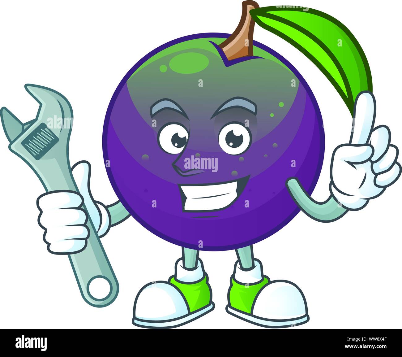 Mechanic star apple character in cartoon mascot Stock Vector Image ...