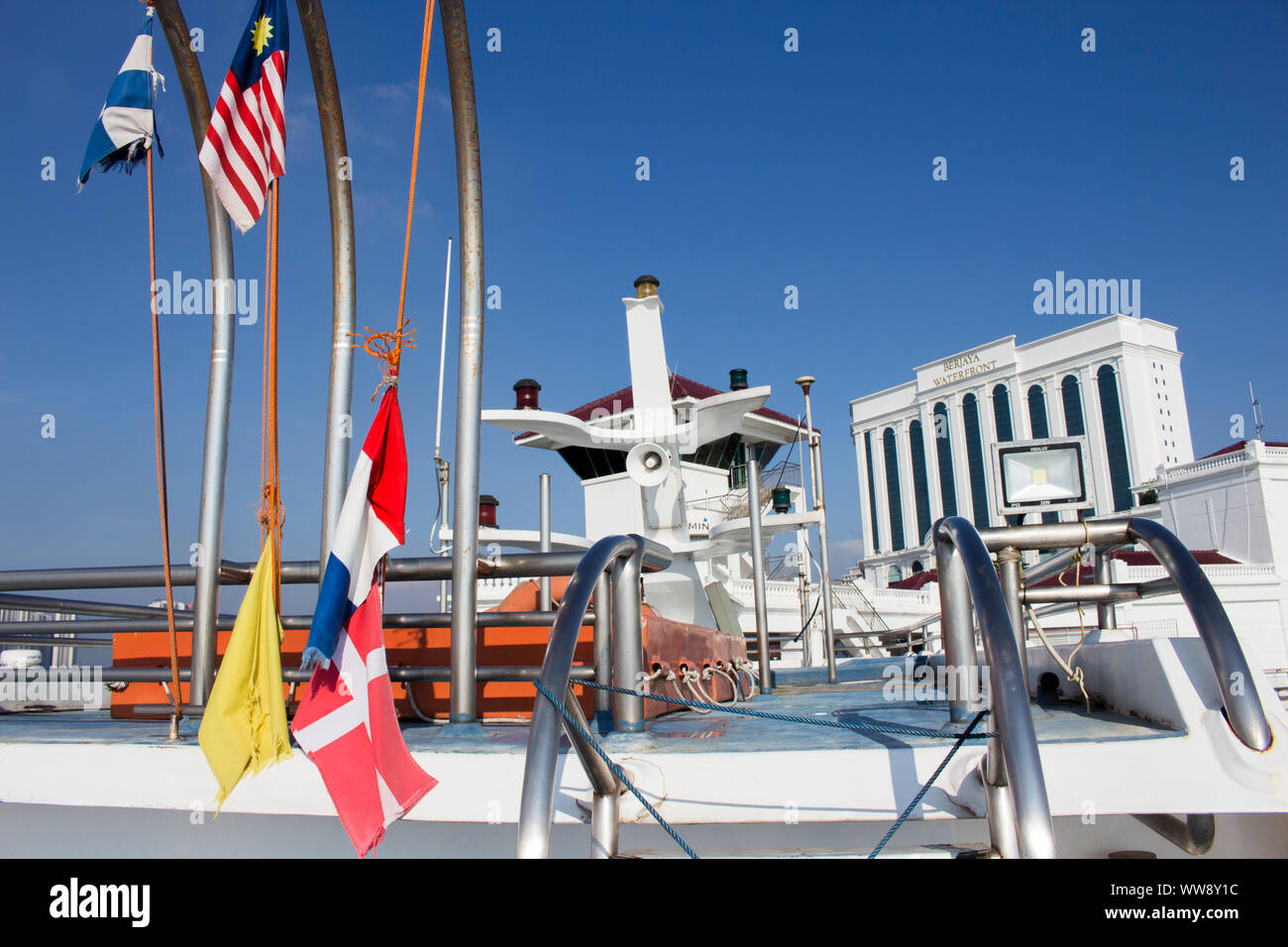 BATAM, INDONESIA - 12 DECEMBER 2018: Ferry and ships transporting ...