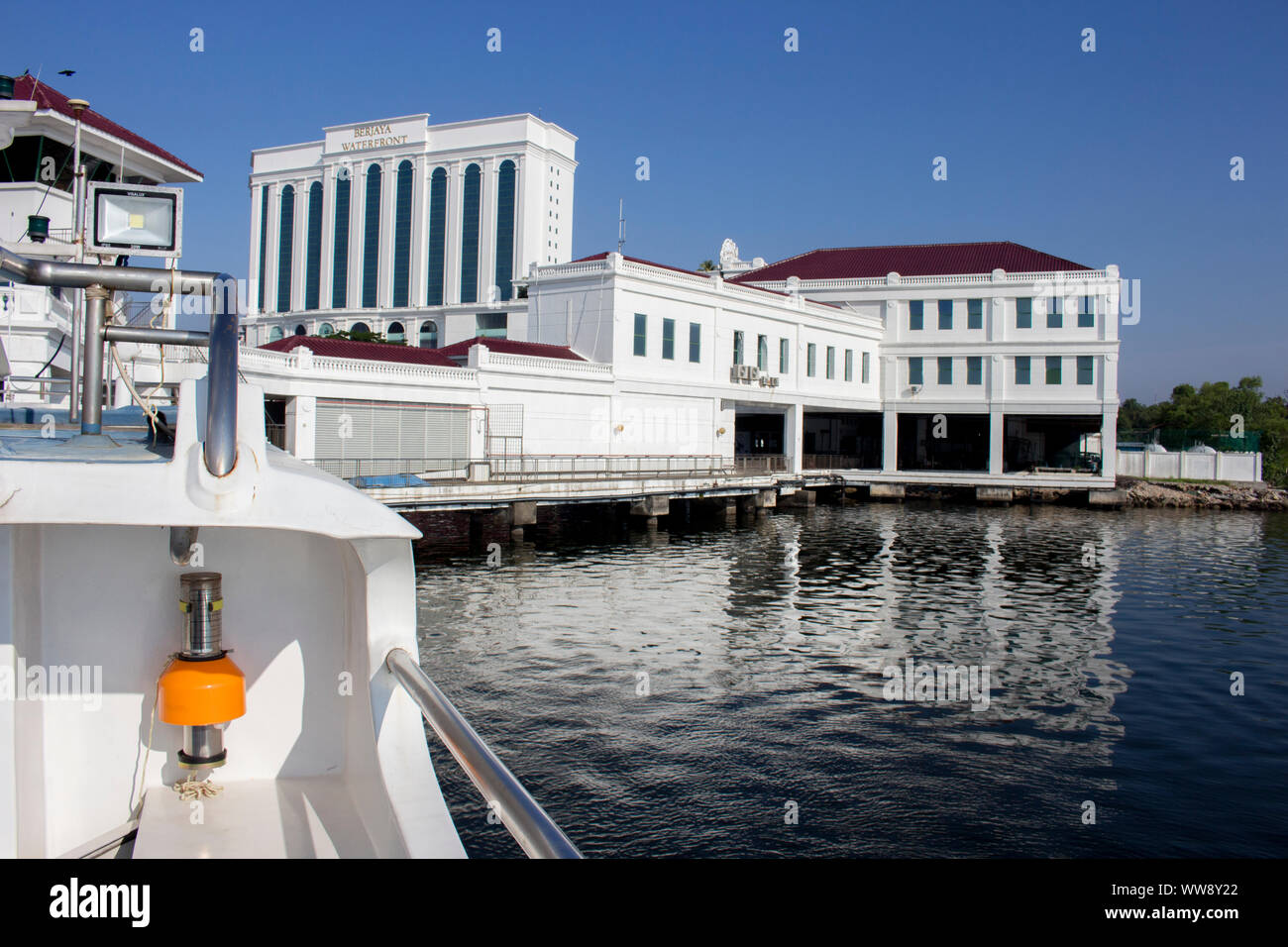 BATAM, INDONESIA - 12 DECEMBER 2018: Ferry and ships transporting ...