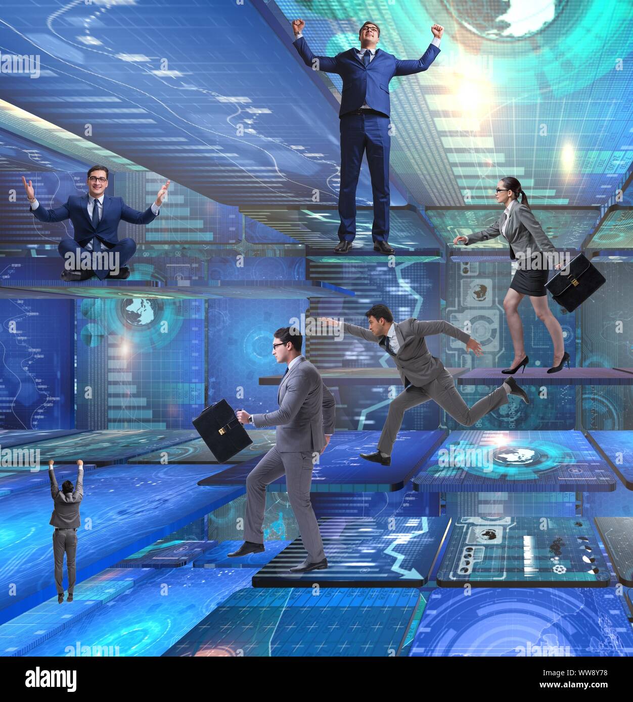 The business people in data management concept Stock Photo - Alamy