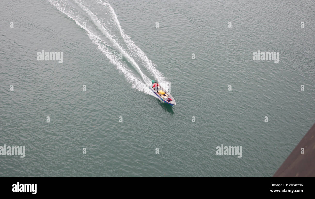 BATAM, INDONESIA - 12 DECEMBER 2018: Ferry and ships transporting ...