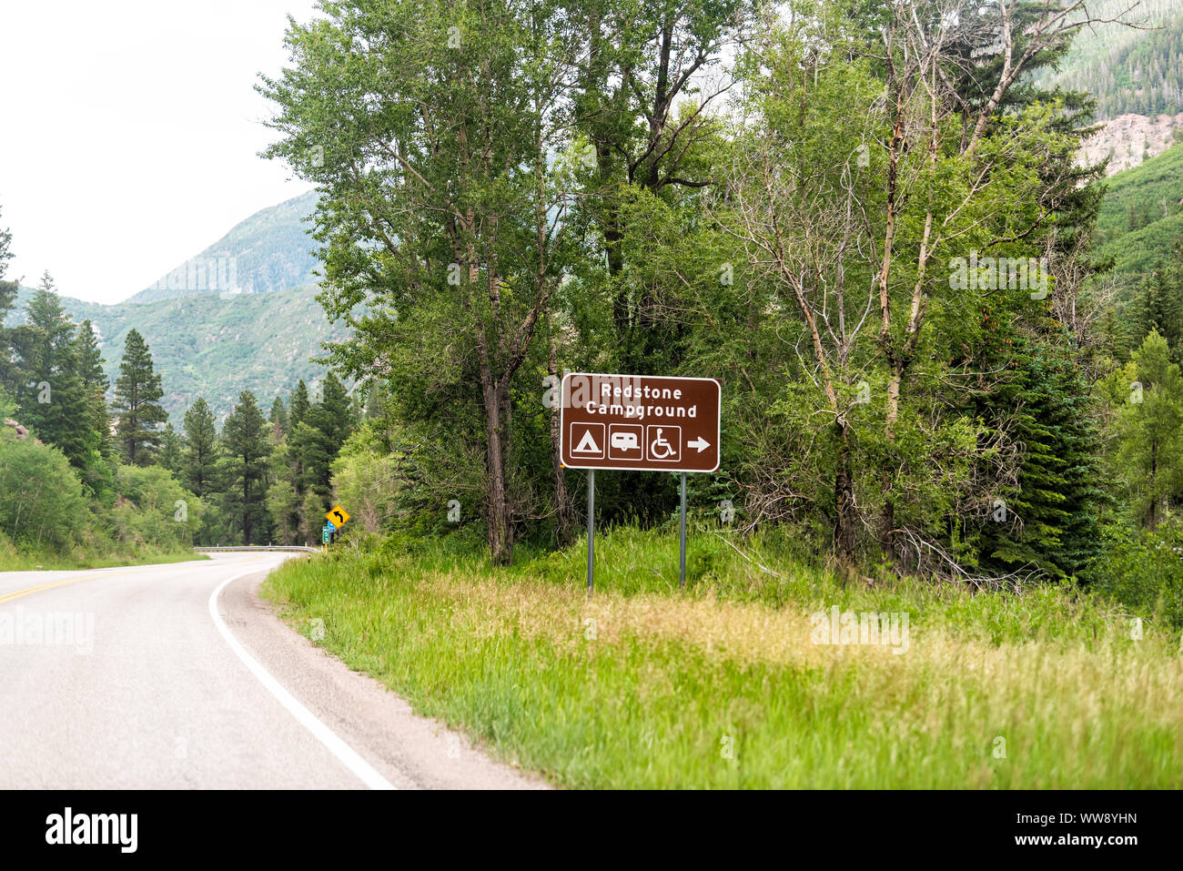 Redstone, USA - July 1, 2019: Highway 133 in Colorado during summer ...