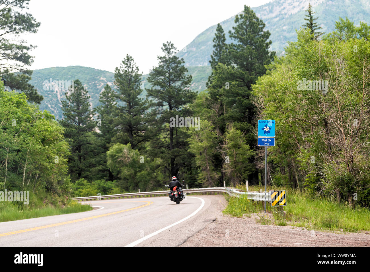 Redstone, USA - July 1, 2019: Highway 133 in Colorado during summer ...