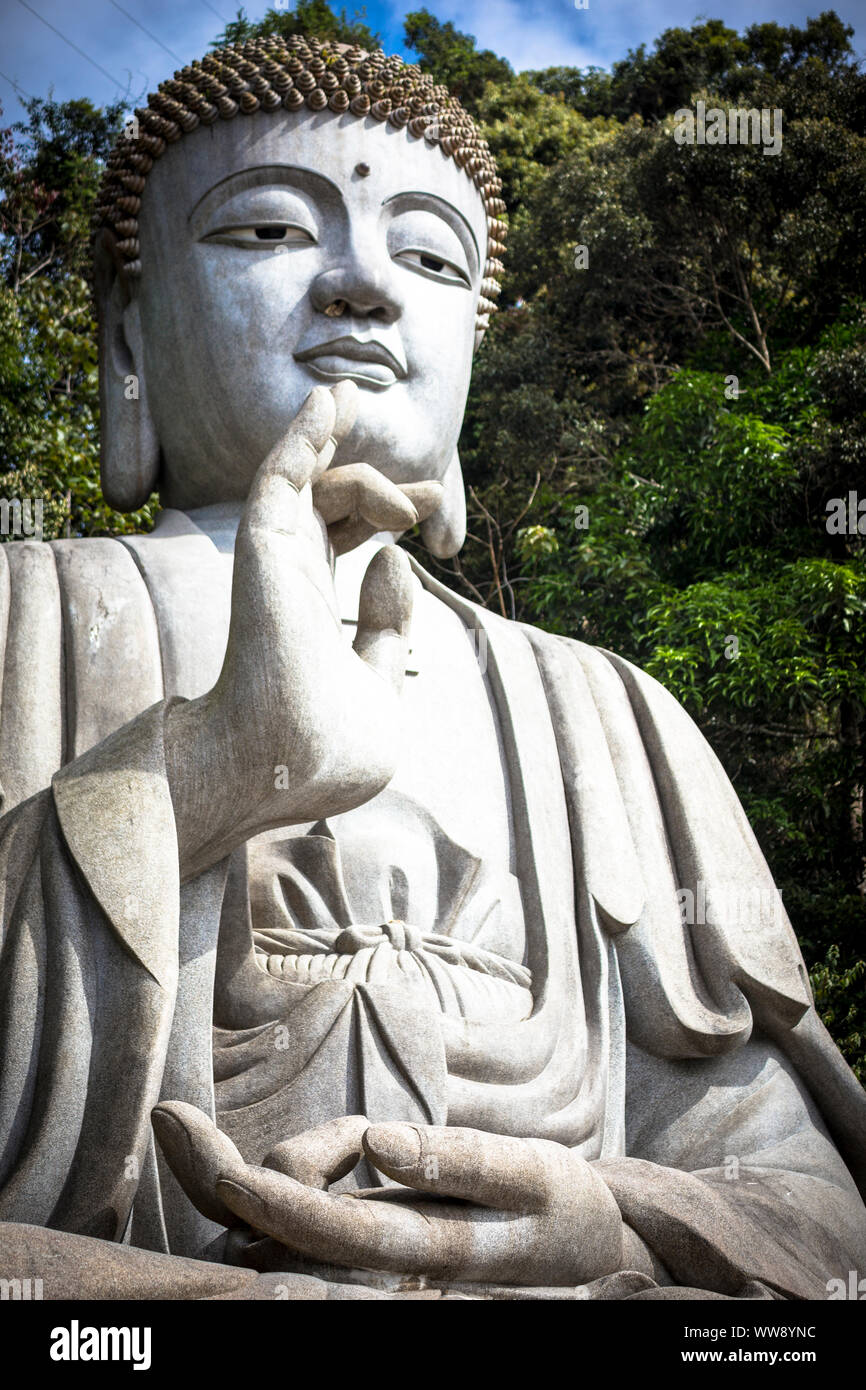 Giant white buddha statue at Chin Swee temple near Genting Highlands ...