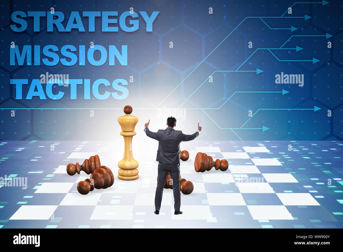The strategy and tactics concept with businessman Stock Photo - Alamy