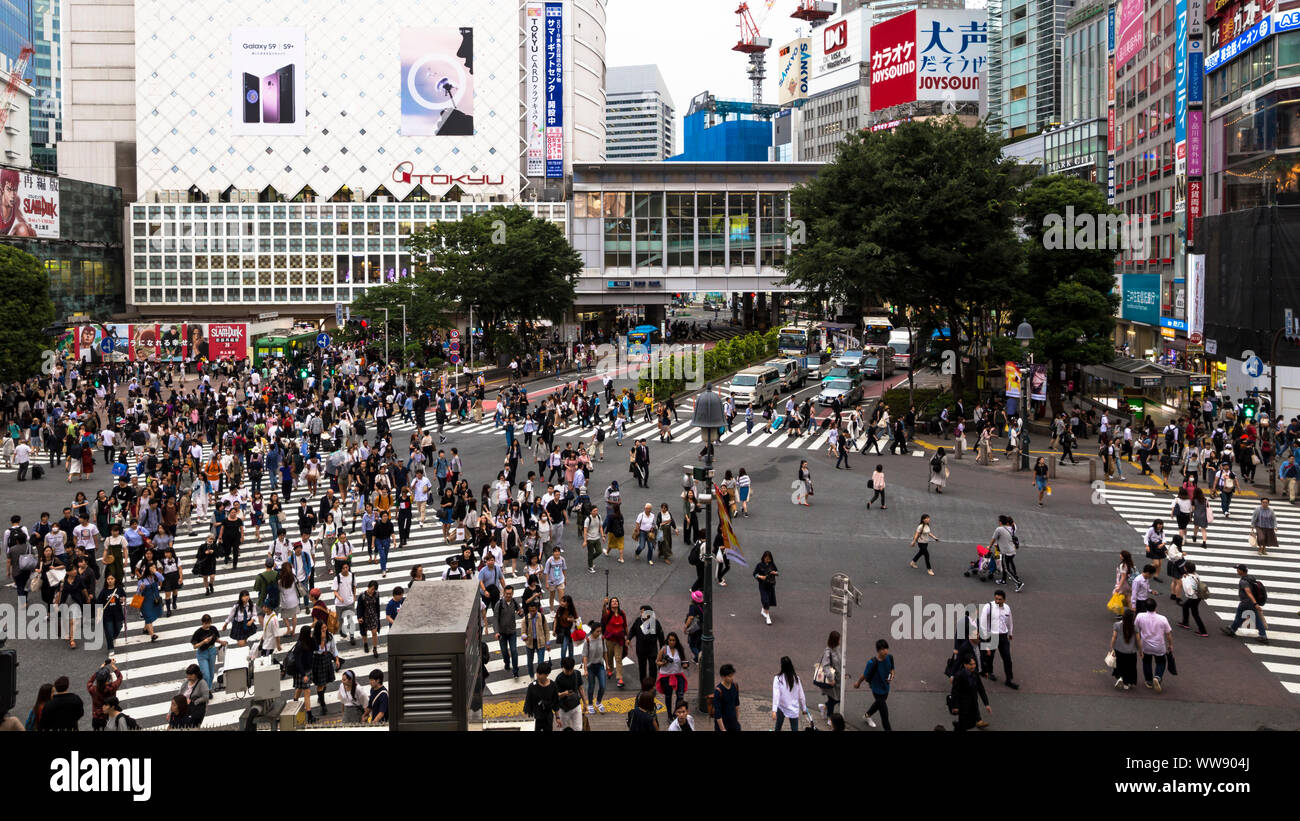Aerial view crossing famous shibuya hi-res stock photography and images ...