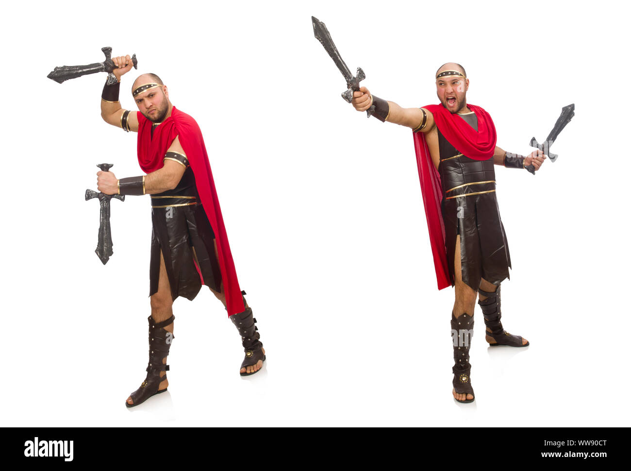 The gladiator isolated on white background Stock Photo - Alamy