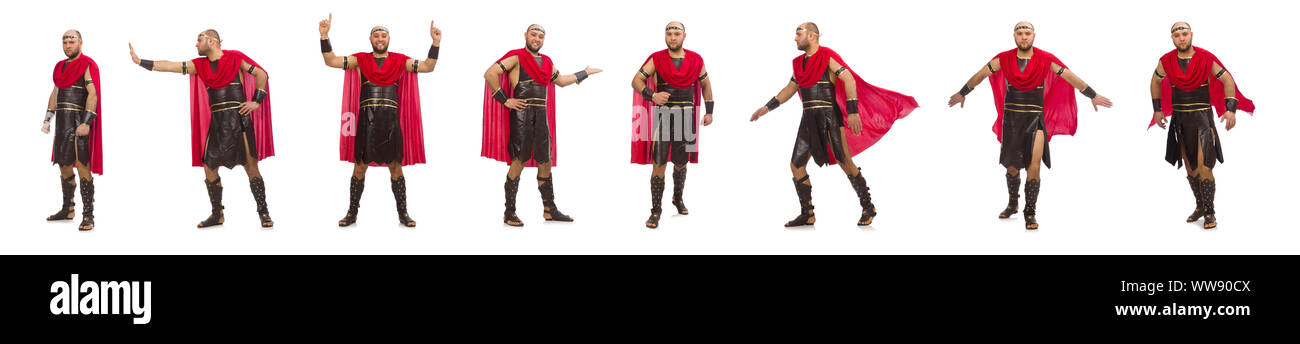 The gladiator isolated on white background Stock Photo - Alamy