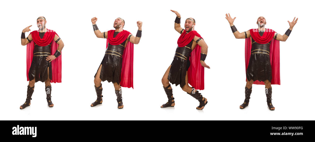 The gladiator isolated on white background Stock Photo - Alamy