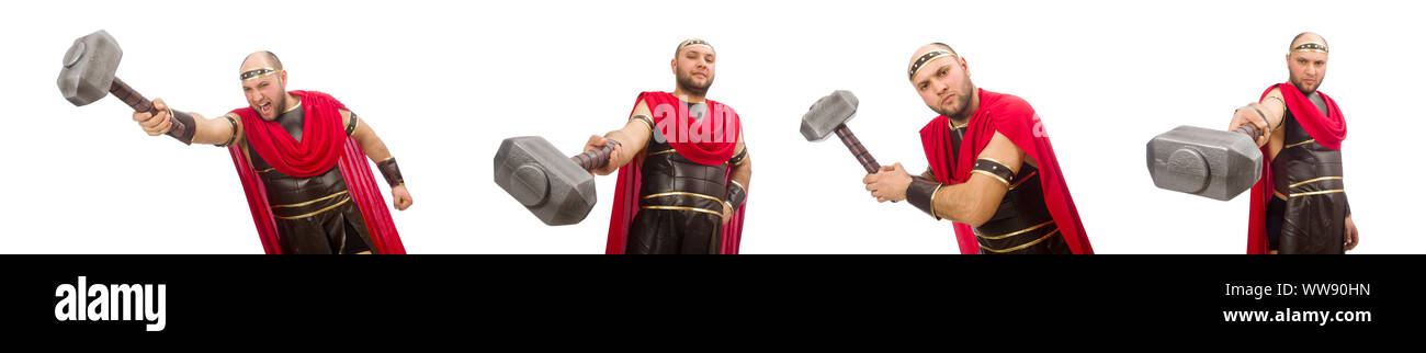 The gladiator isolated on white background Stock Photo - Alamy