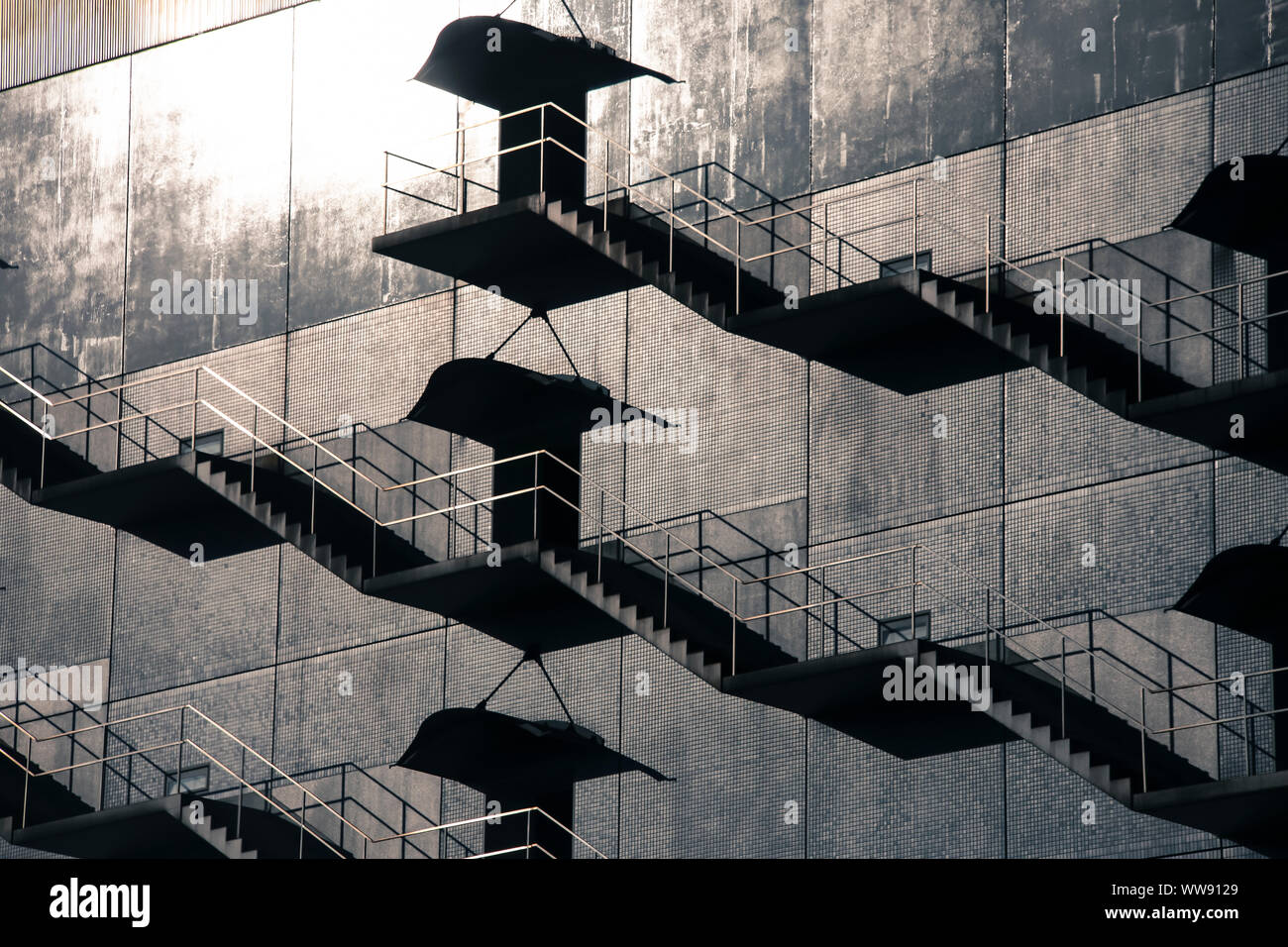 Beautiful abstract pattern of shadow cast onto external building from ...