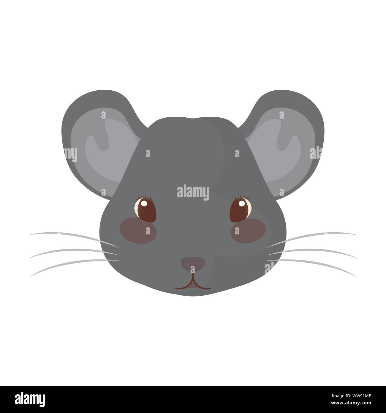 head of cute mouse with white background vector illustration design ...