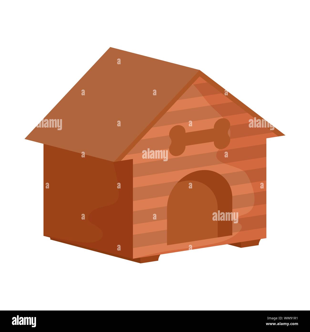cute wooden dog house on white background vector illustration design ...