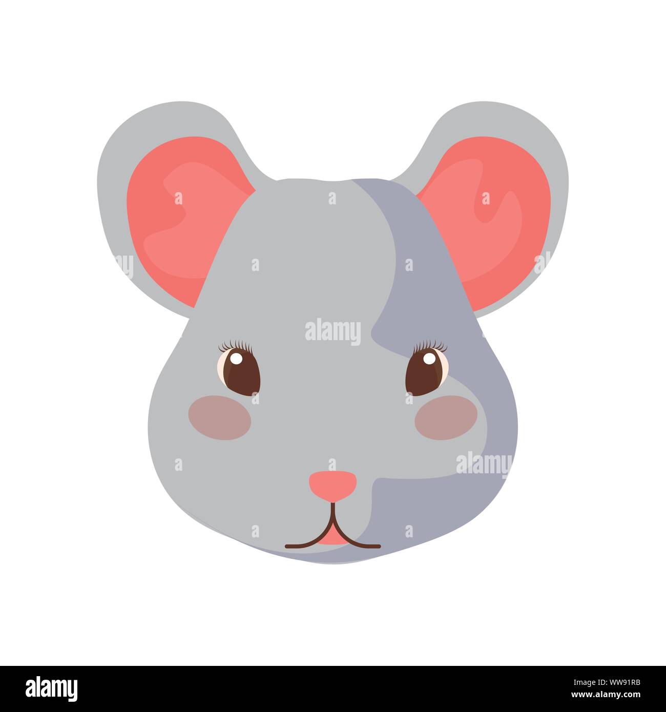head of cute mouse with white background vector illustration design ...