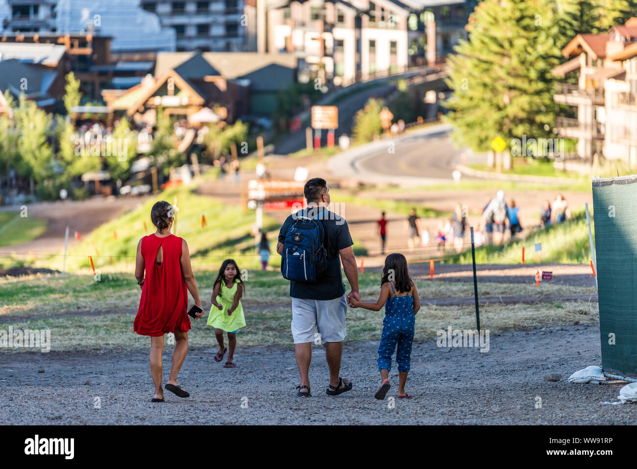 Aspen, USA - July 4, 2019: Snowmass village town summer landscape view ...