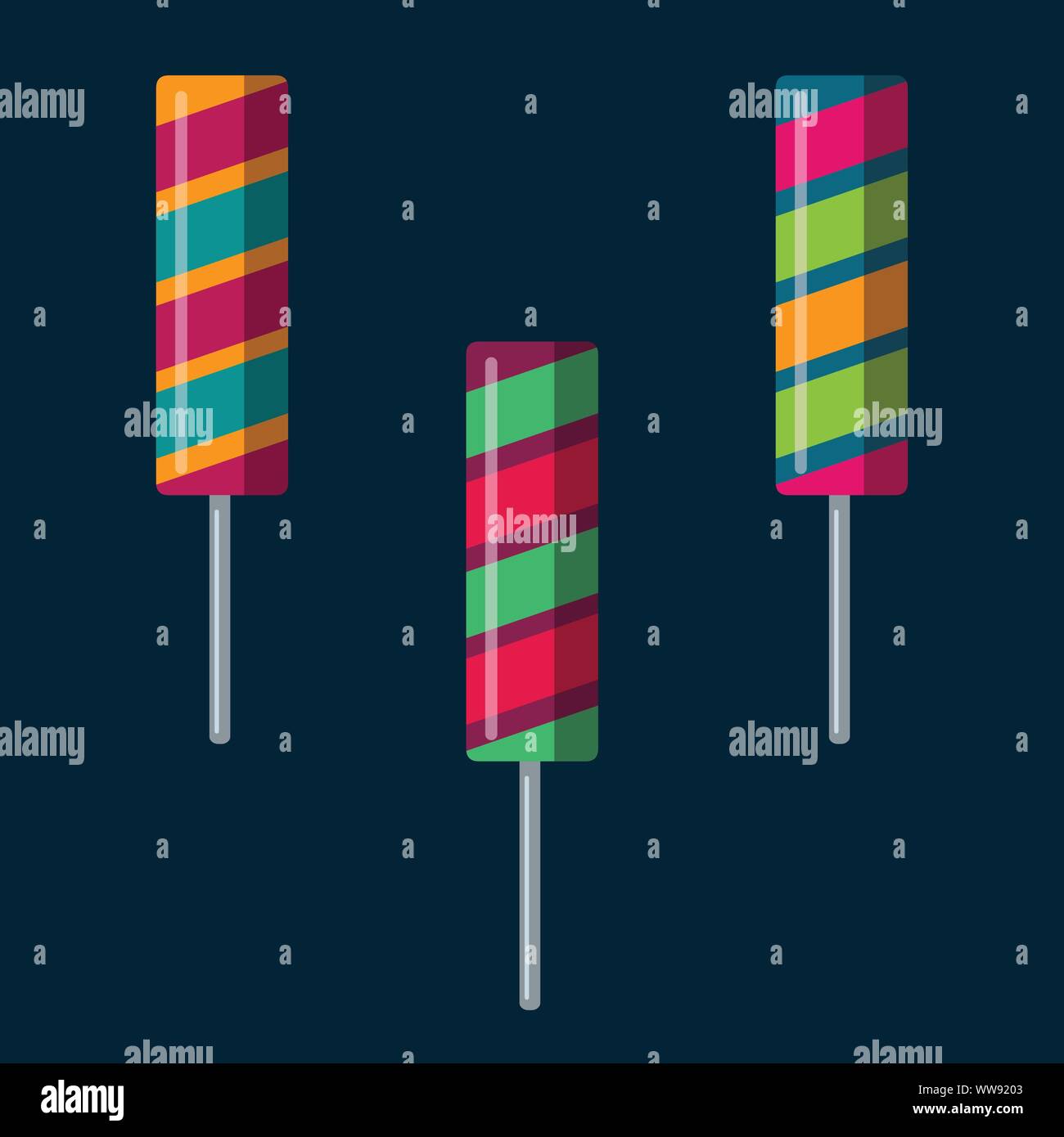 sweet twisted candy with stick vector illustration Stock Vector Image ...