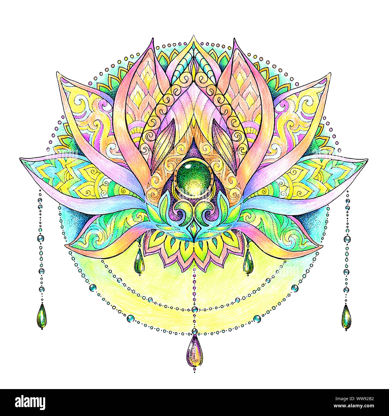 Mandala lotus flower Cut Out Stock Images & Pictures - Alamy