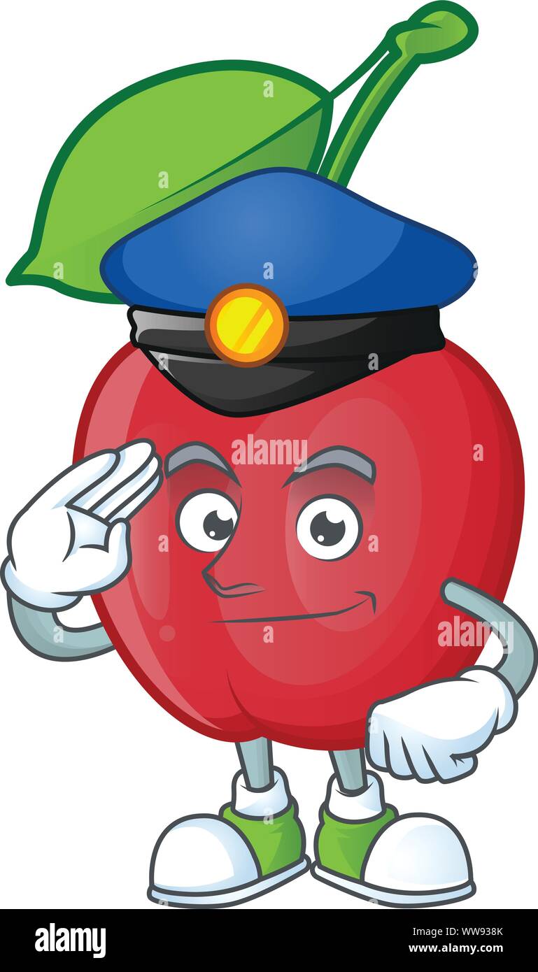 Police bing cherries isolated mascot in character Stock Vector Image ...