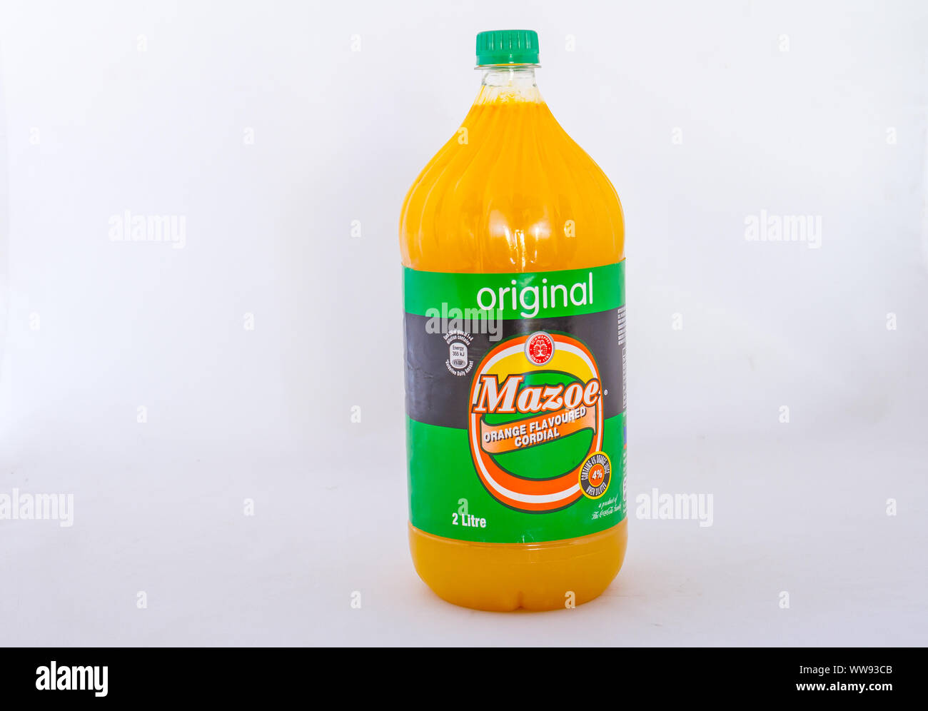 Alberton, South Africa - a bottle of Mazoe orange flavored cordial ...