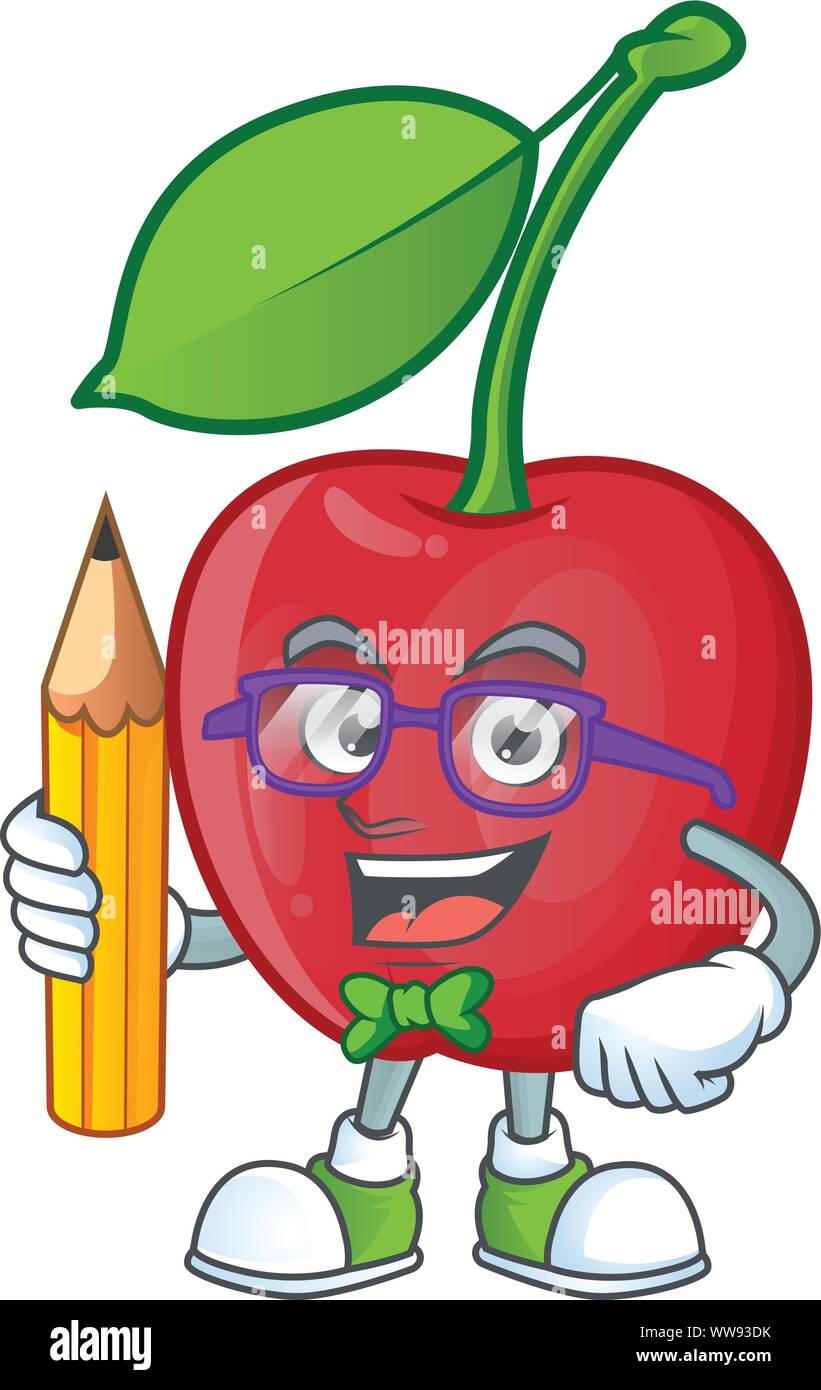 Student cartoon bing cherries on white background Stock Vector Image ...