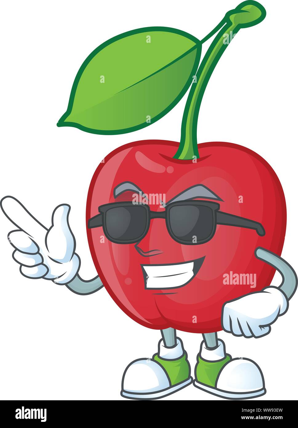 Super cool cartoon bing cherries on white background Stock Vector Image ...