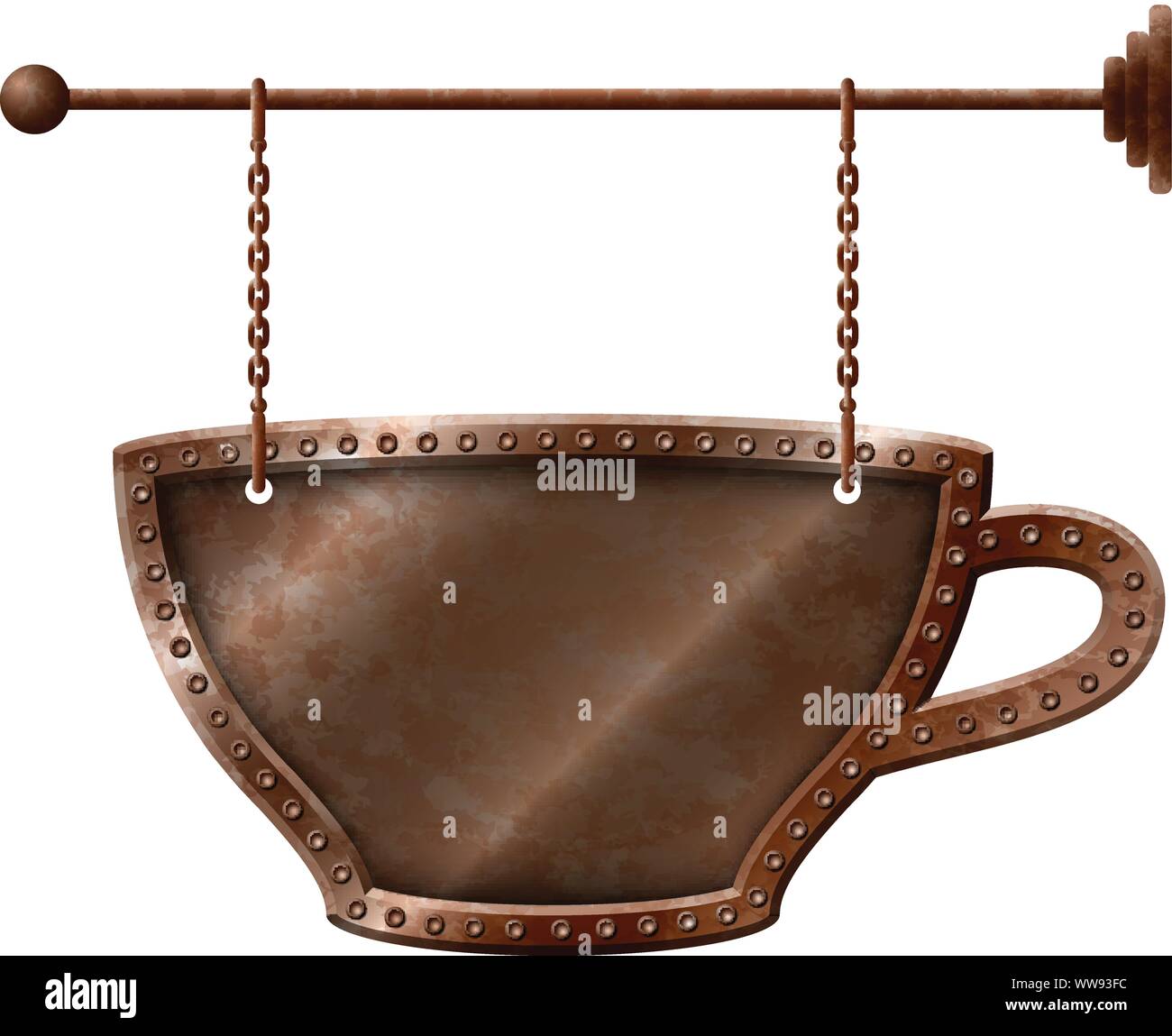 Coffee cup signboard on chains Stock Vector Image & Art - Alamy