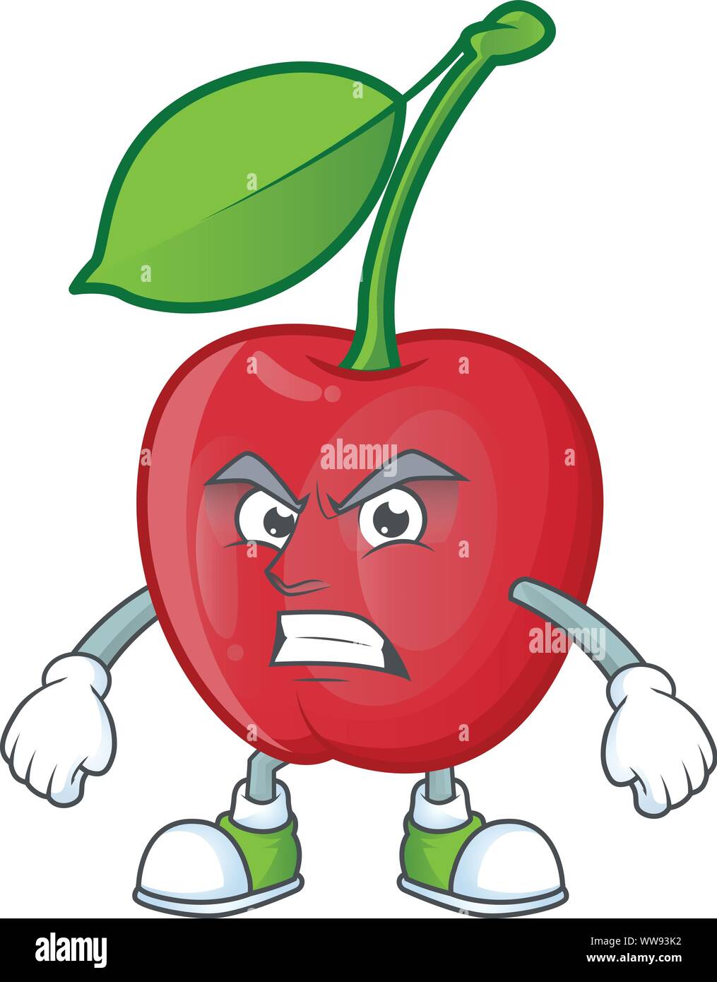 Scream cartoon bing cherries on white background Stock Vector Image ...