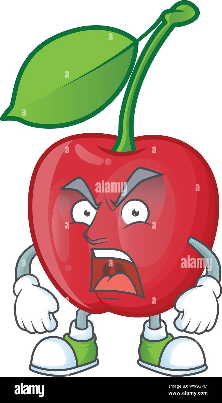Angry bing cherries sweet in character mascot shape Stock Vector Image ...
