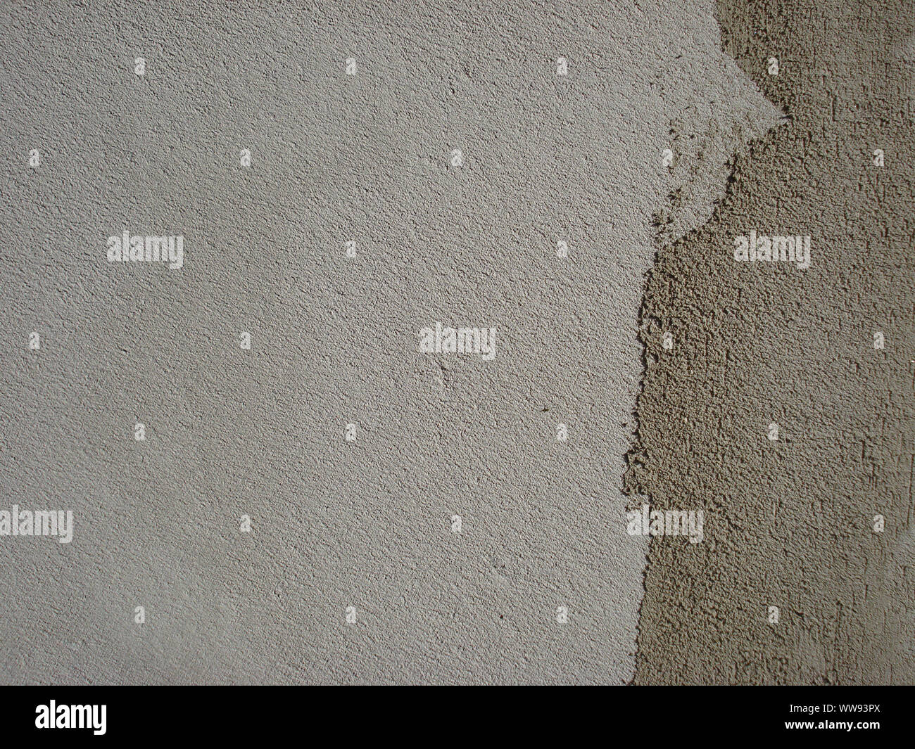 Two-tone plaster on the wall. Gray wall texture background Stock Photo ...