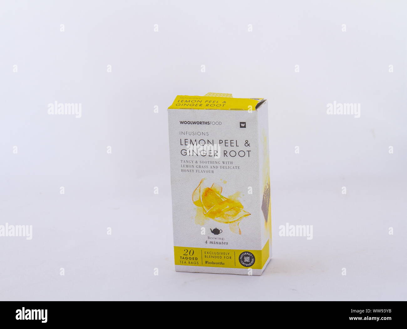 Alberton, South Africa - a box of lemon peel and ginger root infused ...