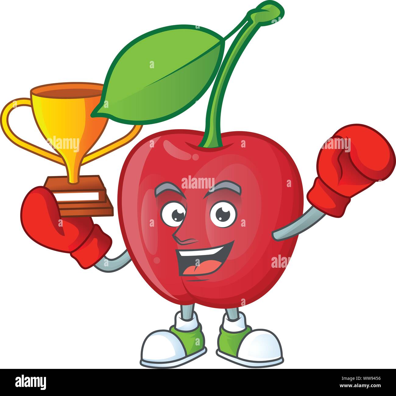 Boxing winner bing cherries fresh for design character Stock Vector ...
