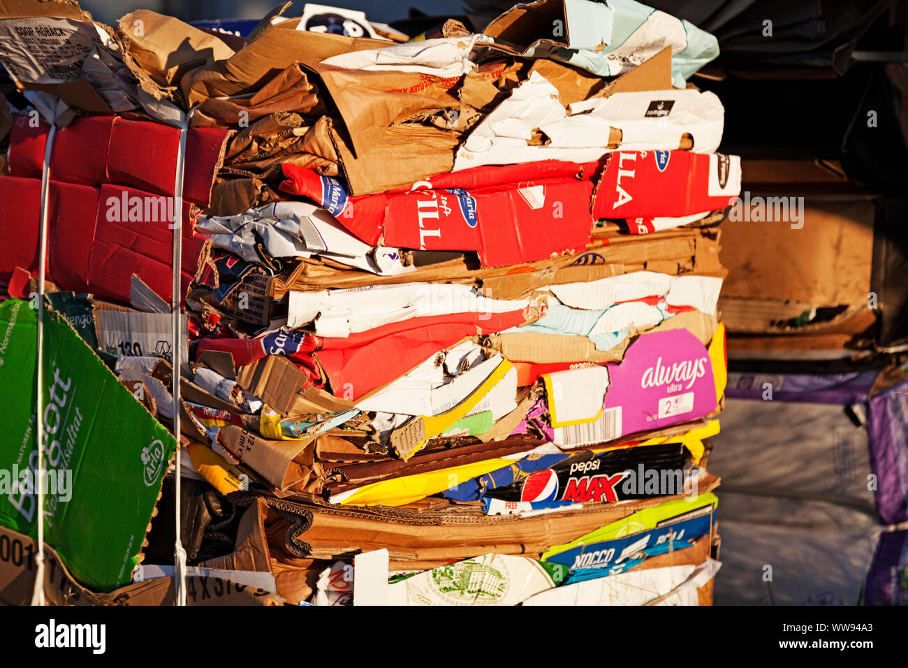 Compressed pile cardboard paper recycling hi-res stock photography and ...