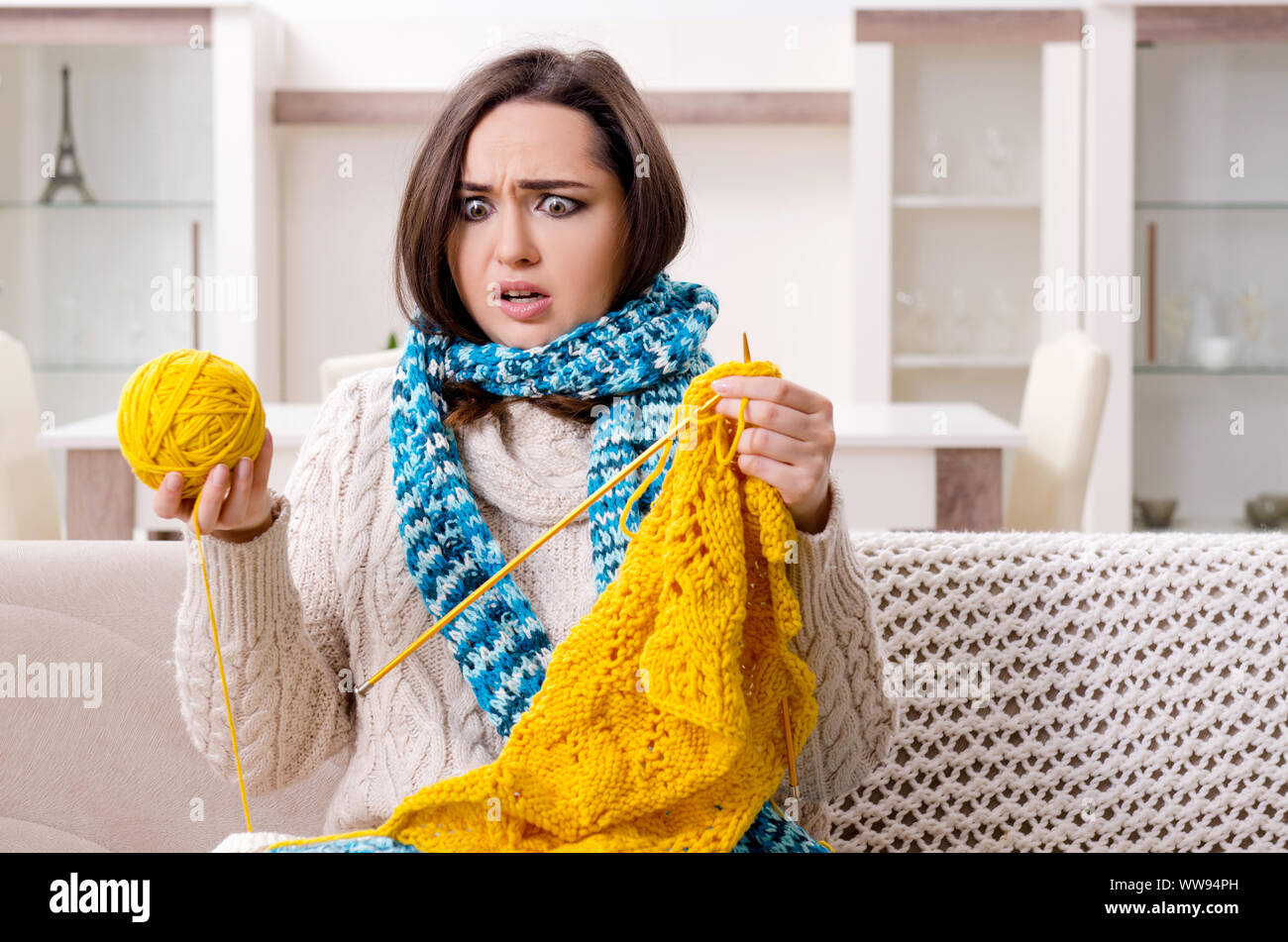 Frustrated woman and knit hi-res stock photography and images - Alamy