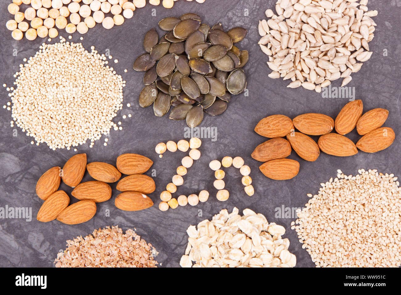 Different nutritious ingredients as source zinc, natural minerals and ...