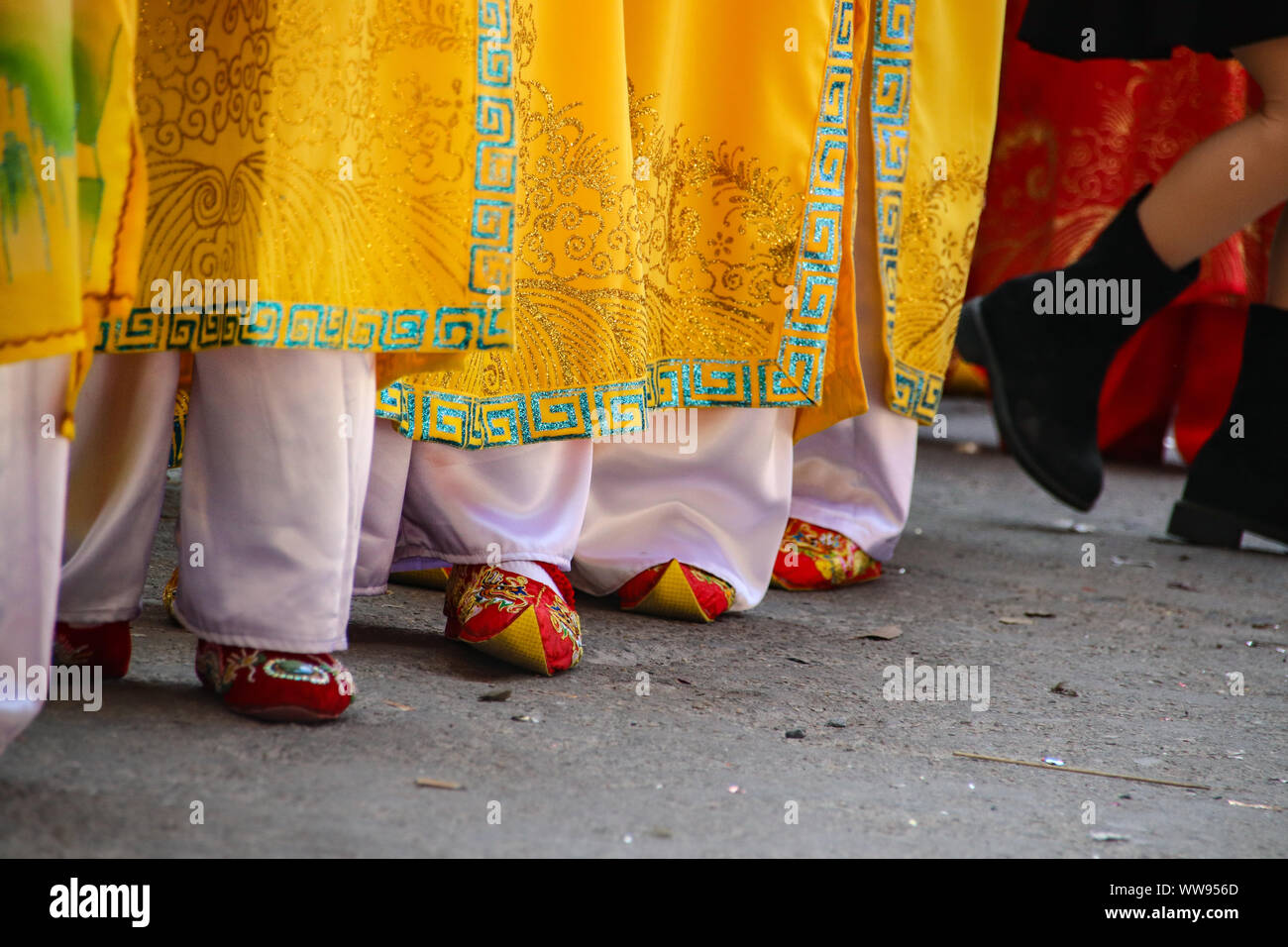 Low section of Vietnamese women called Ba Dam wearing traditional ...