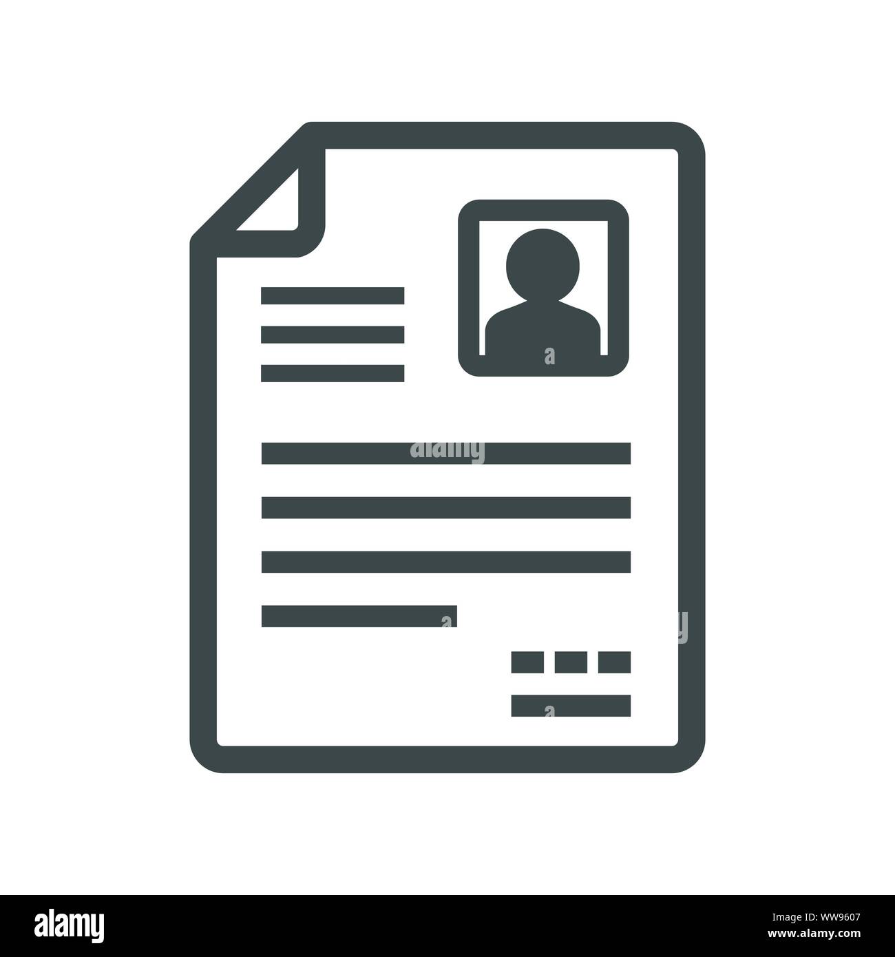 Document, resume, cv interview card icon Stock Vector Image & Art - Alamy