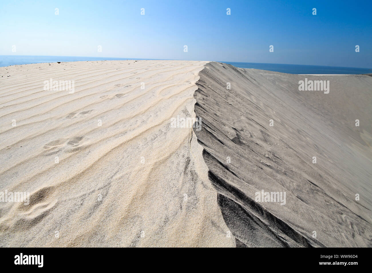 White desert sand dunes in Phan ri cua, Vietnam which is a less known ...