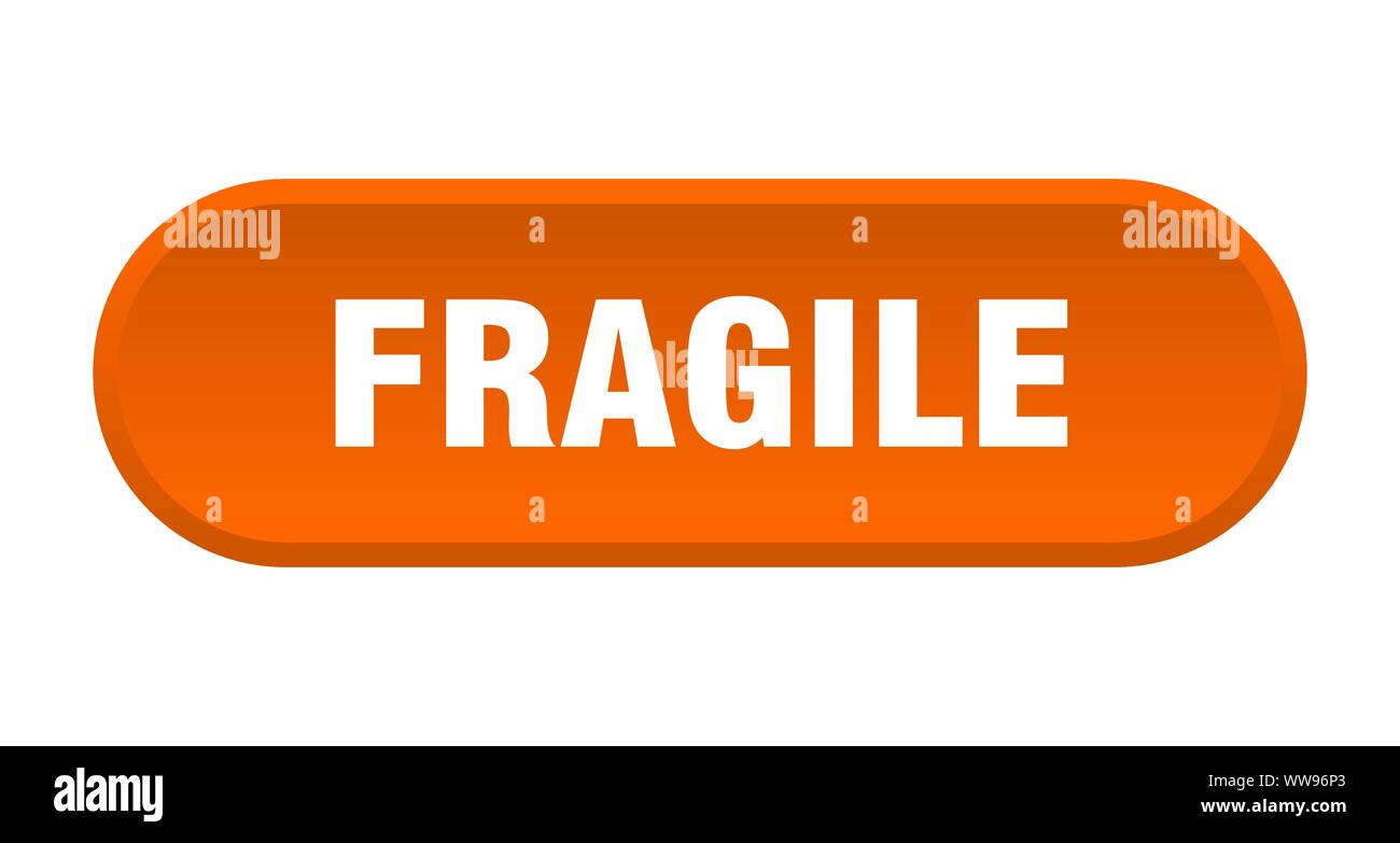 fragile button. fragile rounded orange sign. fragile Stock Vector Image ...