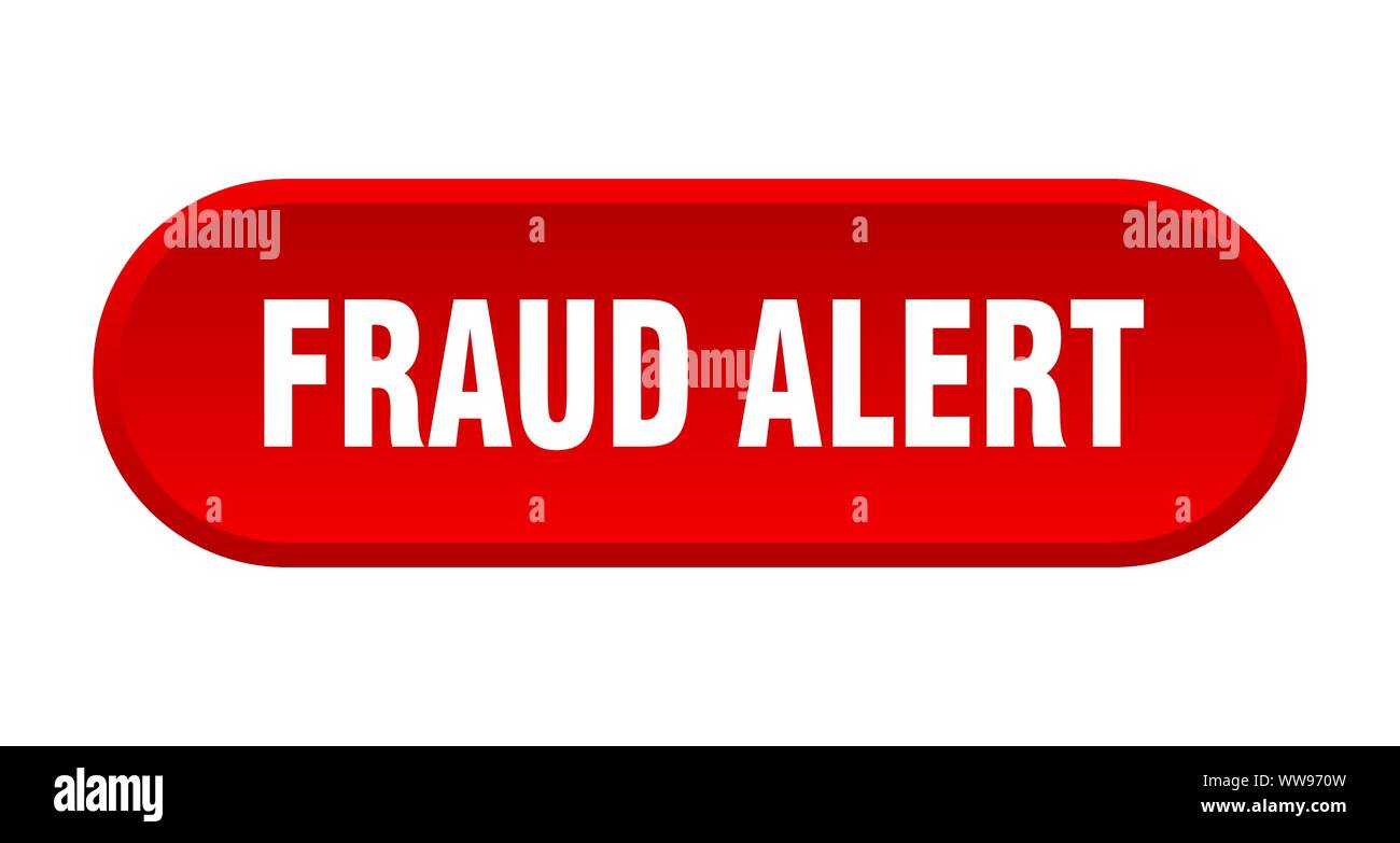 fraud alert button. fraud alert rounded red sign. fraud alert Stock ...