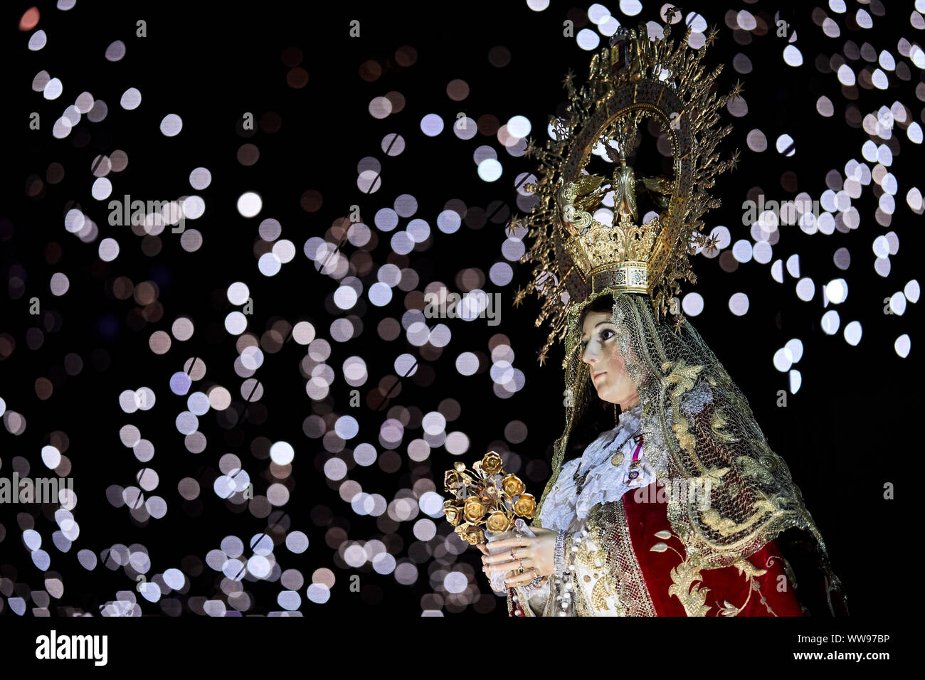 Mostoles, Spain. 12th Sep, 2019. The image of Virgin Mary (Nuestra ...